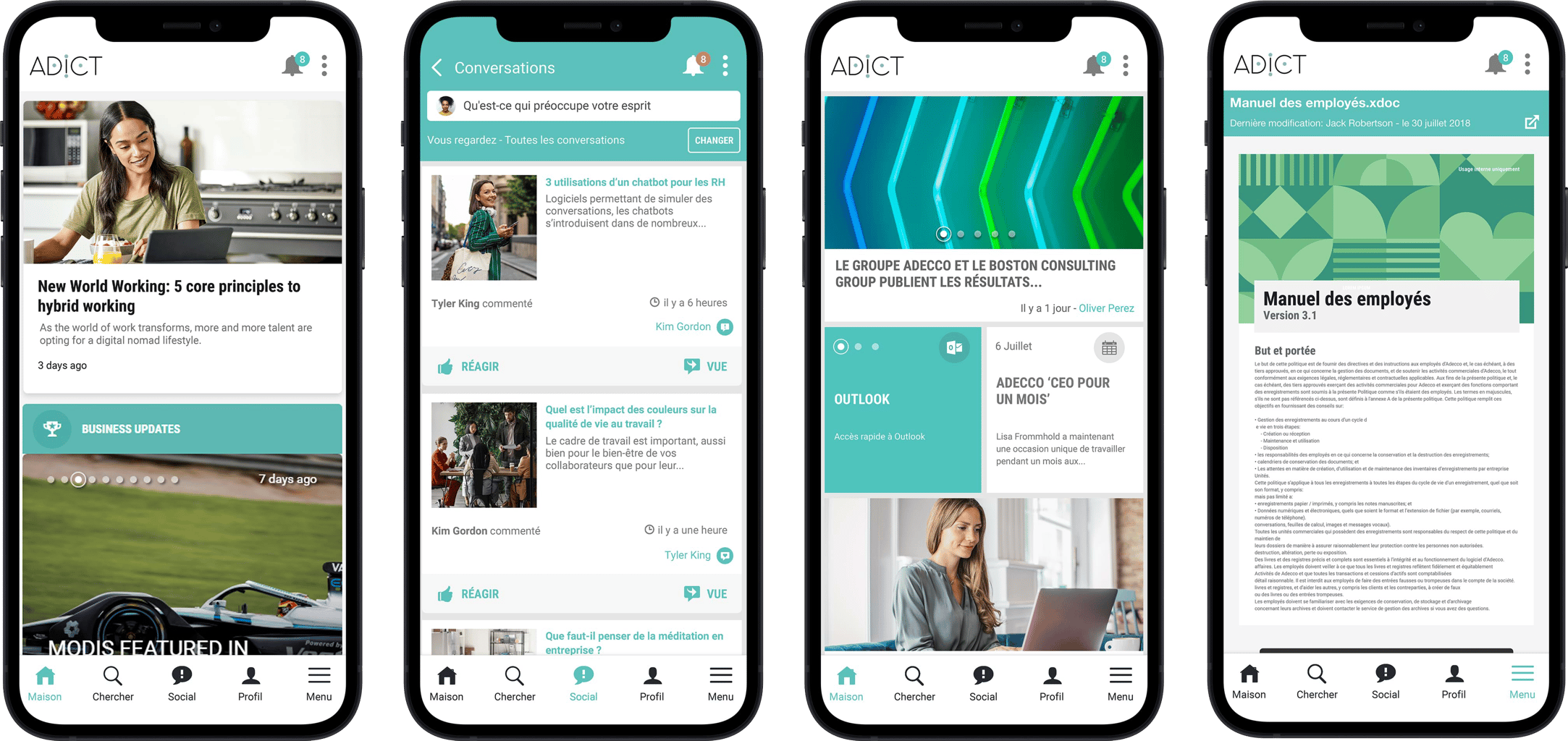Adecco. Fuels digital transformation with a feature-full intranet.